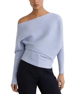 REISS Lorna Draped Sweater - Blue