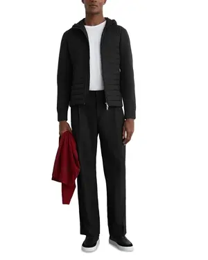 REISS Hooded Quilted Zip Jacket