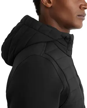 REISS Hooded Quilted Zip Jacket