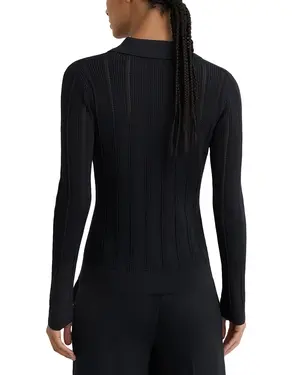 REISS Harri Stitched Top With Button Detail