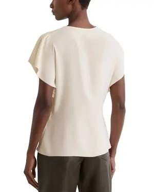 REISS Drape Neck Shell Top - Ivory