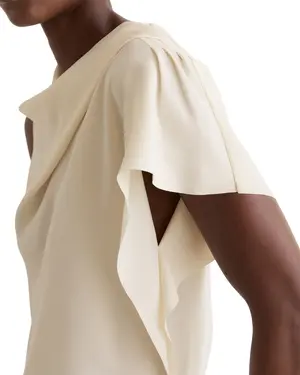 REISS Drape Neck Shell Top - Ivory