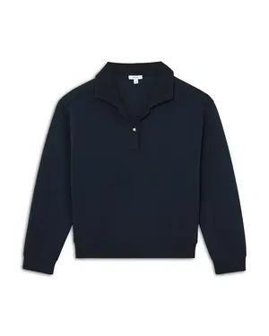 REISS Bella Sweatshirt With Stand Collar - Navy