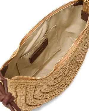 REISS Harriet Raffia Shoulder Bag