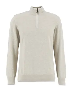 Barbour Half Zip Cotton Sweater - Neutral