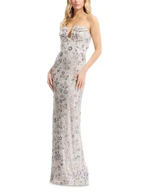 Dress The Population Teresa Embellished Bustier Sheath Gown