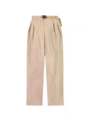 White Sand Box Pleat Pants For Men