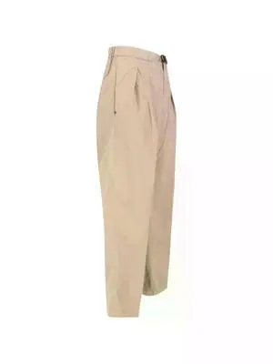 WHITE SAND Pleated Belted Trousers