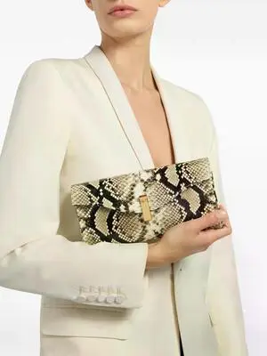 GIUSEPPE ZANOTTI Flutie Python-effect Clutch Bag - Neutrals