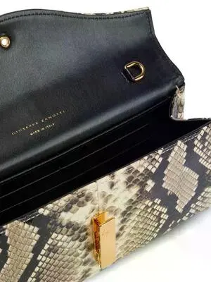 GIUSEPPE ZANOTTI Flutie Python-effect Clutch Bag - Neutrals
