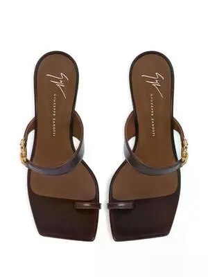 GIUSEPPE ZANOTTI Jaylen Leather Thong Sandals - Brown