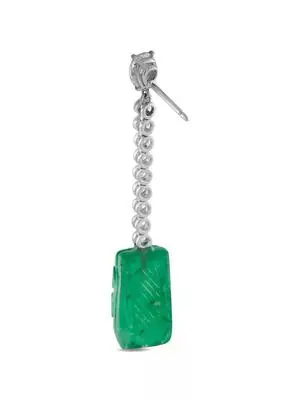 LB EXCLUSIVE Diamond And Emerald Drop Earrings