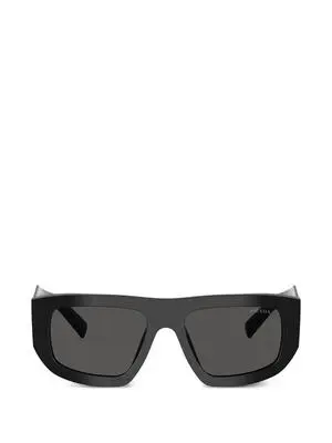 Prada Logo-engraved Rectangle Sunglasses - Black
