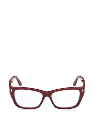 TOM FORD TOM FORD Eyewear T-Logo Square-Frame Glasses Red