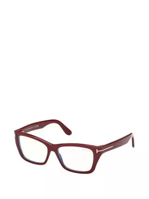 TOM FORD T-logo Square-frame Glasses - Red