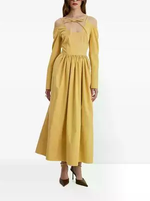 MOOS STUDIO Cold-shoulder Tie Maxi Dress