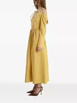 MOOS STUDIO Cold-shoulder Tie Maxi Dress