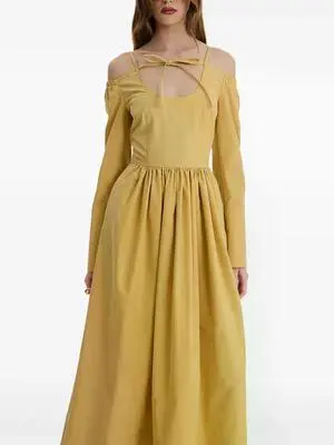 MOOS STUDIO Cold-shoulder Tie Maxi Dress