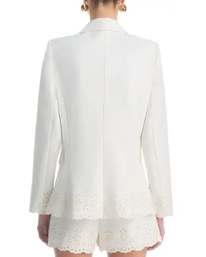 Aqua Eyelet Blazer