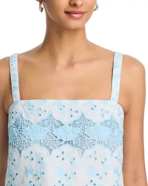 Aqua Embroidered Top
