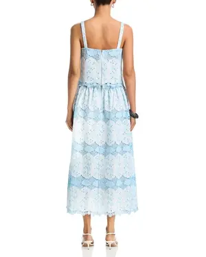 Aqua Embroidered Top