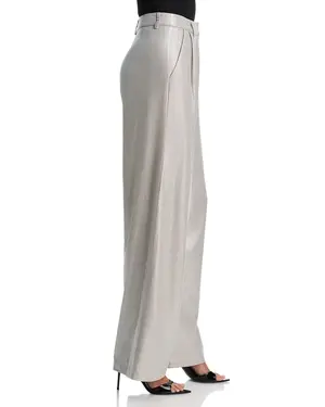 Aqua Metallic Wide Leg Pants