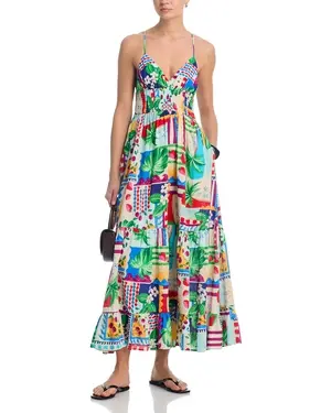 Aqua Voile Tiered Maxi Dress