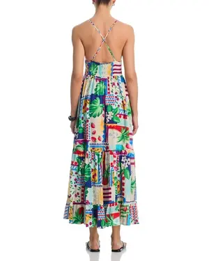 Aqua Voile Tiered Maxi Dress