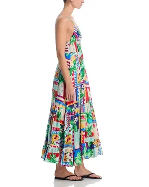 Aqua Voile Tiered Maxi Dress