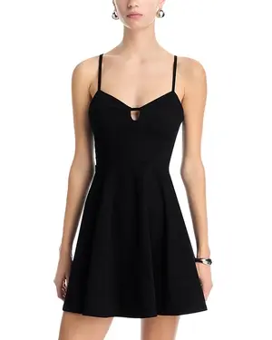 Aqua Denim Bustier Mini Dress - Black