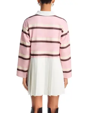 Aqua Multi Stripe Layered Mini Dress