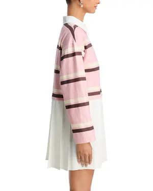 Aqua Multi Stripe Layered Mini Dress