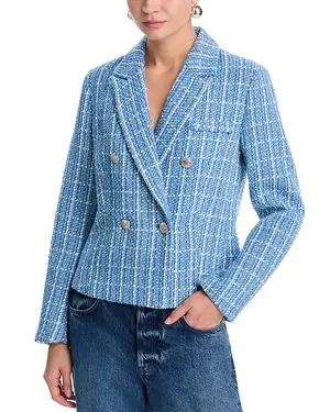 Aqua Metallic Outerwear For Women