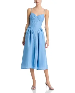Aqua Strap Midi Dress Exclusive - Light Blue