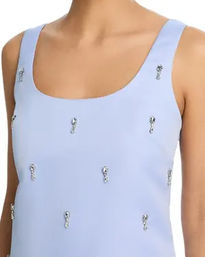 Aqua Jewel Satin Mini Dress