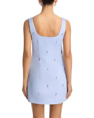 Aqua Jewel Satin Mini Dress