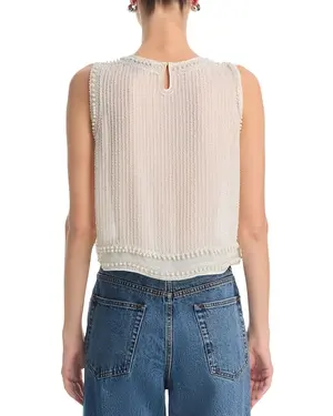 Aqua Beaded Tank Top