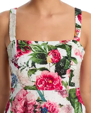 Aqua Floral Eyelet Mini Dress Exclusive
