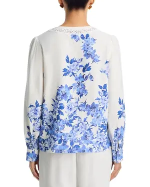 Aqua Floral Placed Blouse