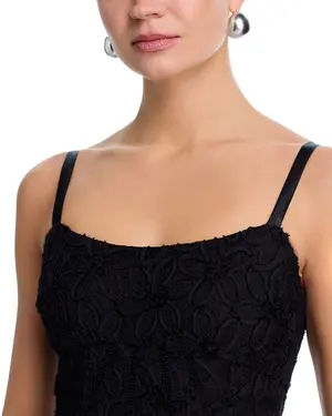 Aqua Floral Lace Mini Dress