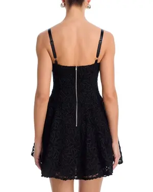 Aqua Floral Lace Mini Dress