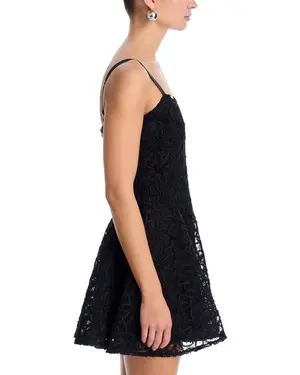 Aqua Floral Lace Mini Dress