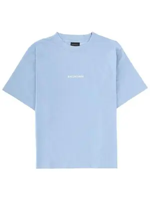 Balenciaga T-shirt With Logo - Azure