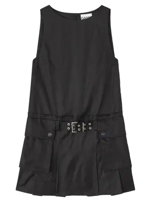 GANNI Belted Mini Dress - Black