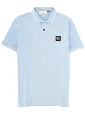 Stone Island Polo With Logo - Blue