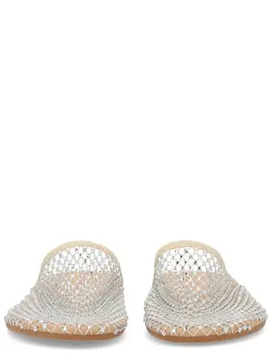 ALYSI Rhinestone Embellished Mule - Silver