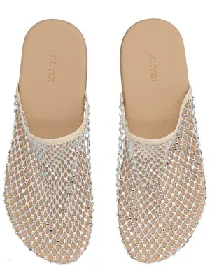 ALYSI Rhinestone Embellished Mule - Silver