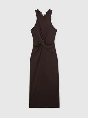 REISS Helena Twist-front Sleeveless Jersey Dress