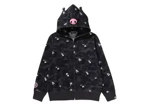 A BATHING APE X Sanrio Characters Kuromi Camo Full Zip Hoodie - Black