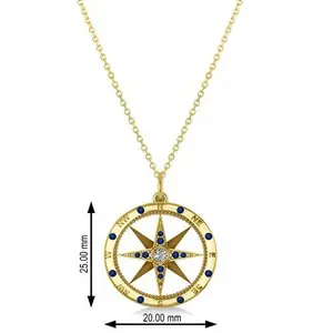 ALLUREZ Diamond Accented Compass Pendant Necklace - Gold